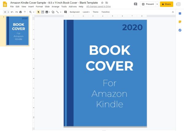 Amazon Kindle Cover Sample – 8.5 x 11 inch Book Cover – Blank Template ...
